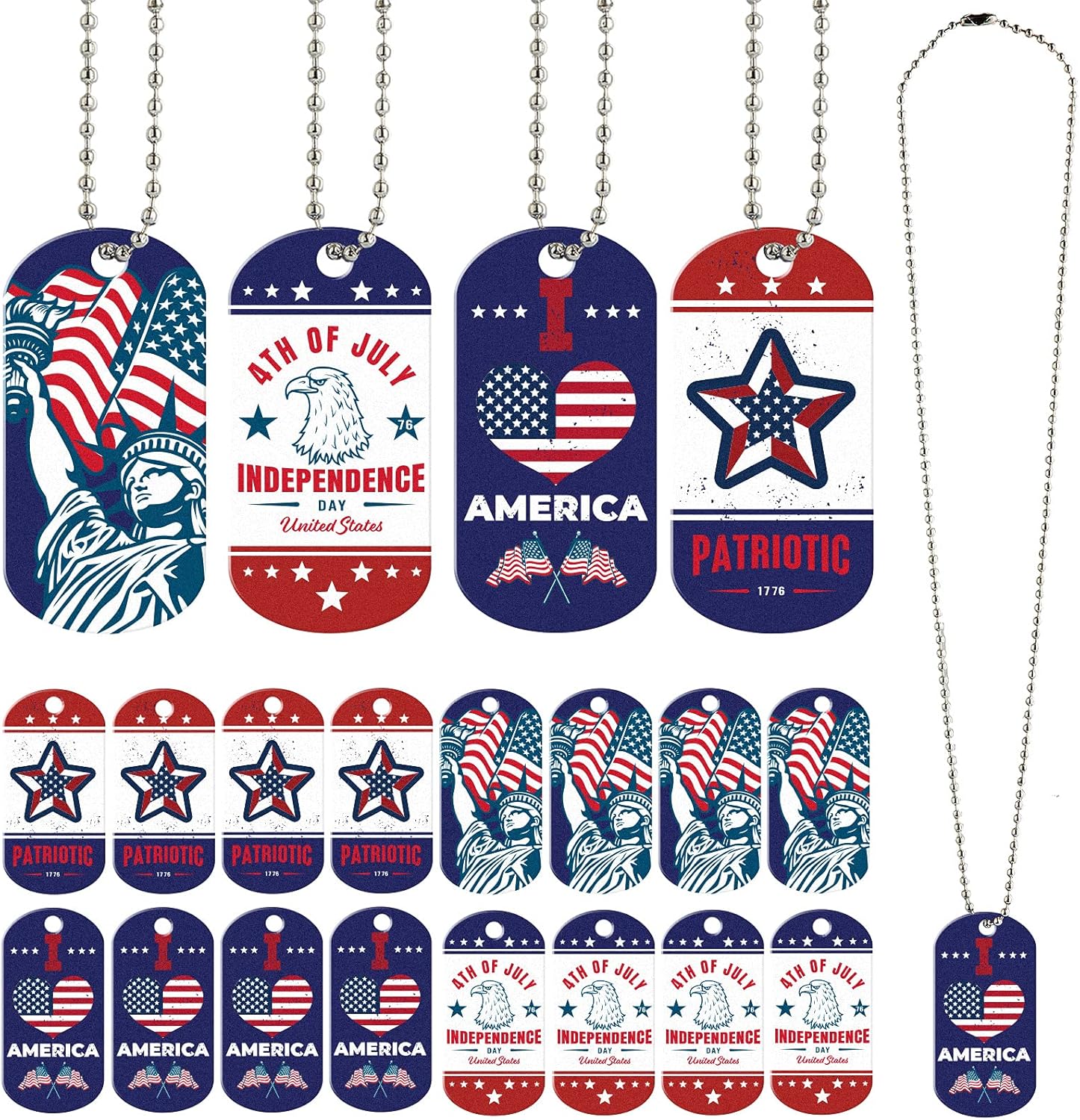 Amazon.com: Hicarer 16 Pieces Acrylic Patriotic Dog Tags Independence ...