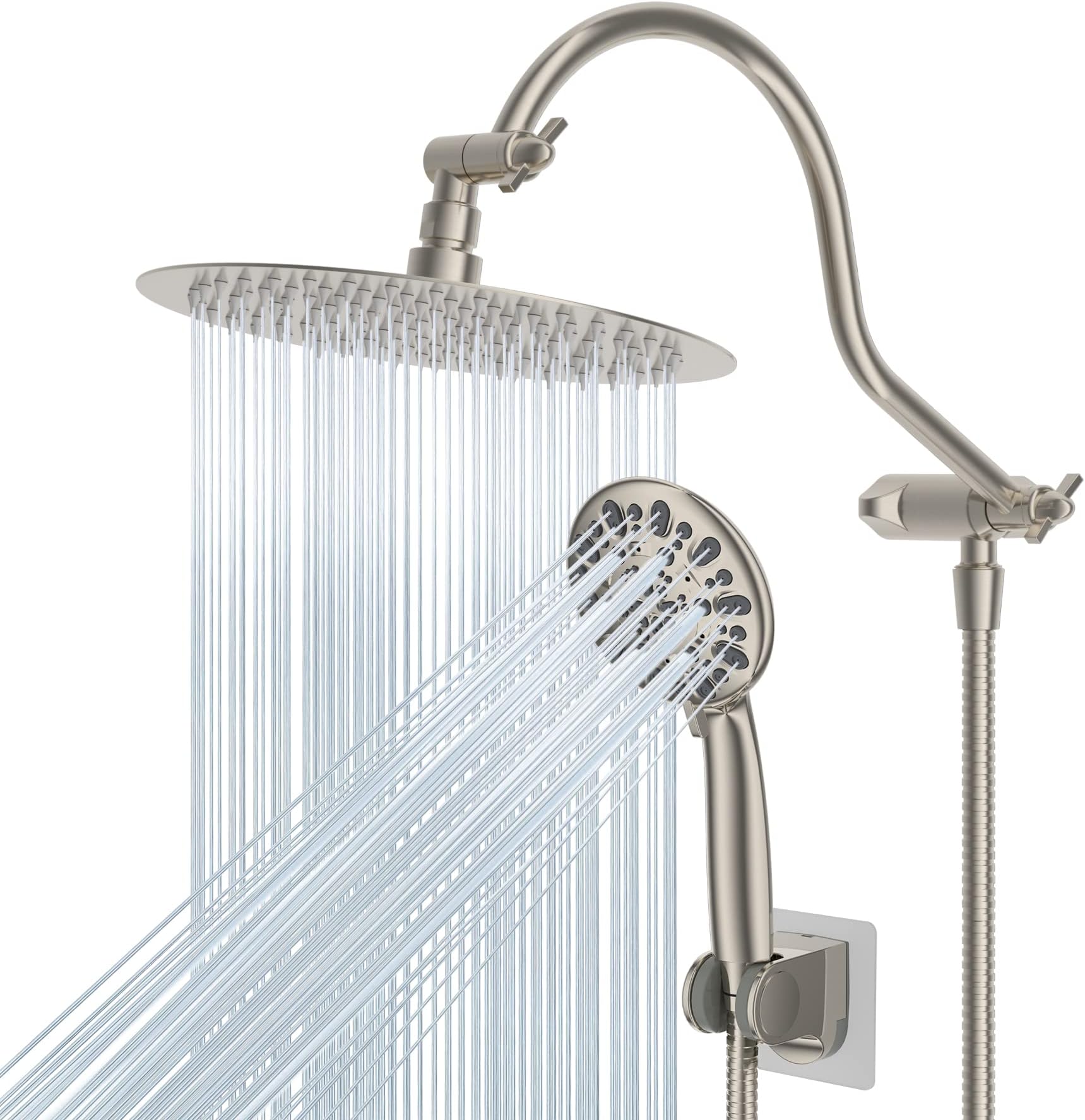 HOWUWEY Dual Shower Heads with Handheld Spray, 7.5" Rainfall Shower ...