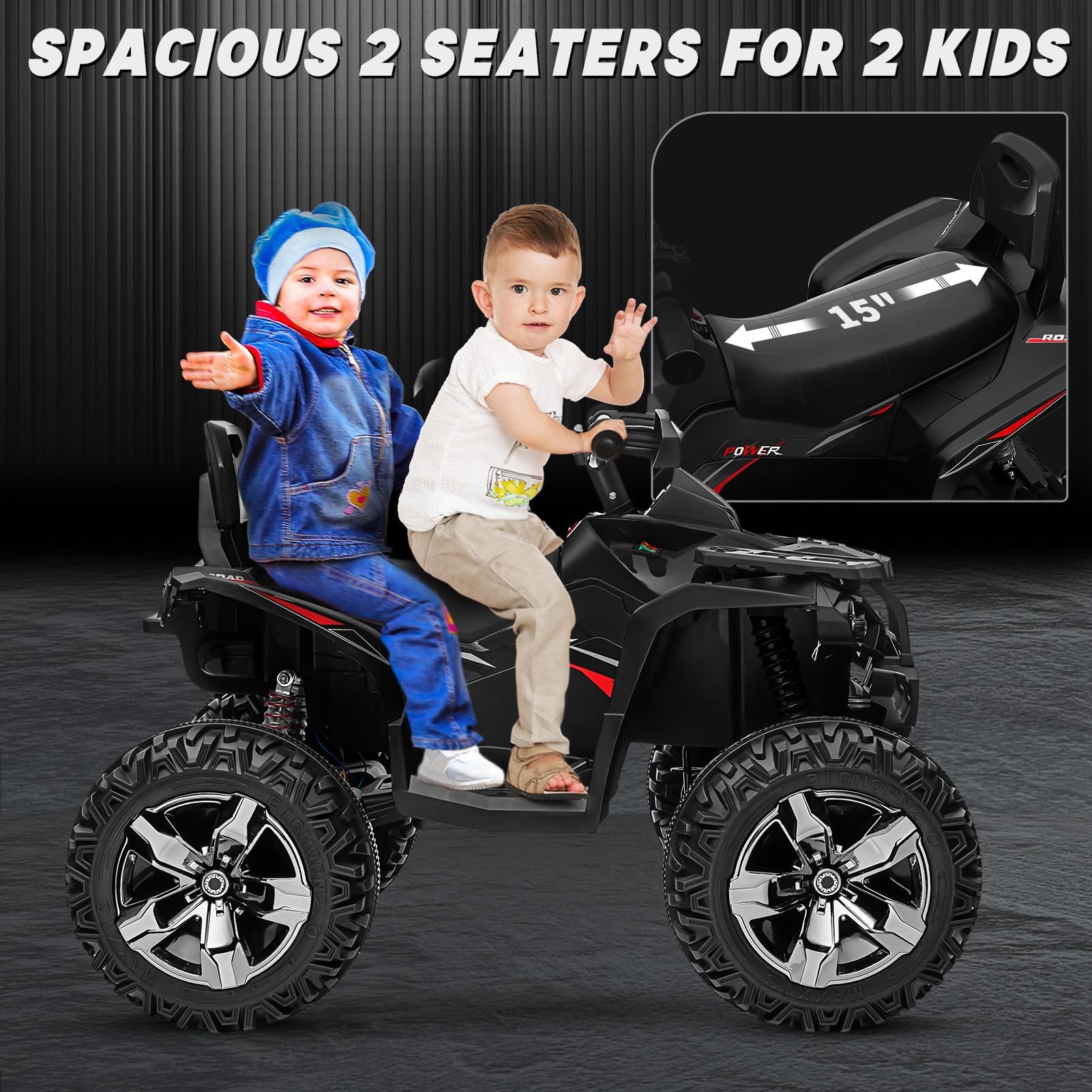 24V 800W Remote Control ATV 24V Kids Electric ATV 4-Wheeler (2-Seater ...