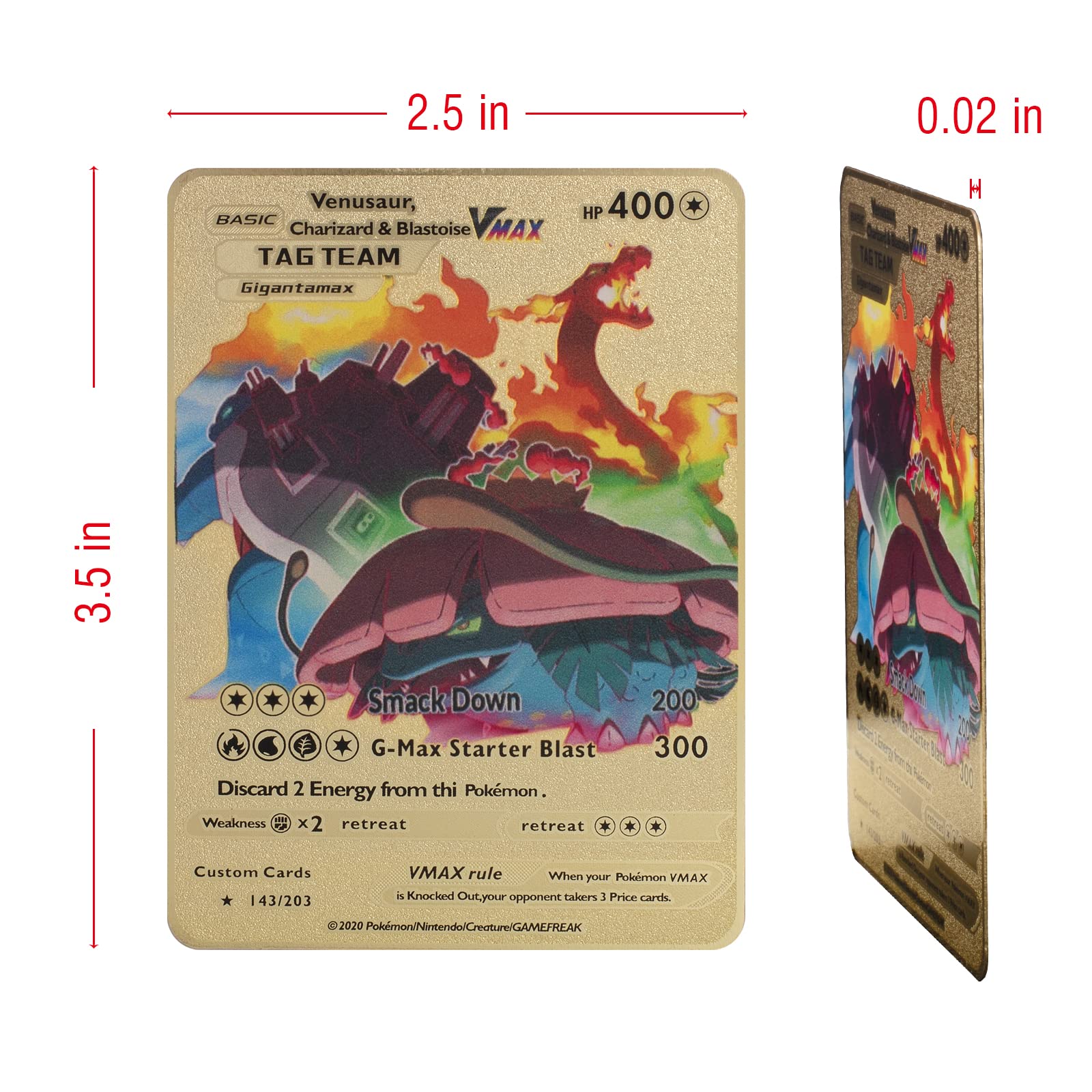 6 Pcs Charizard Figure Vmax Dx Gx Metal Gold Plated | Desertcart OMAN