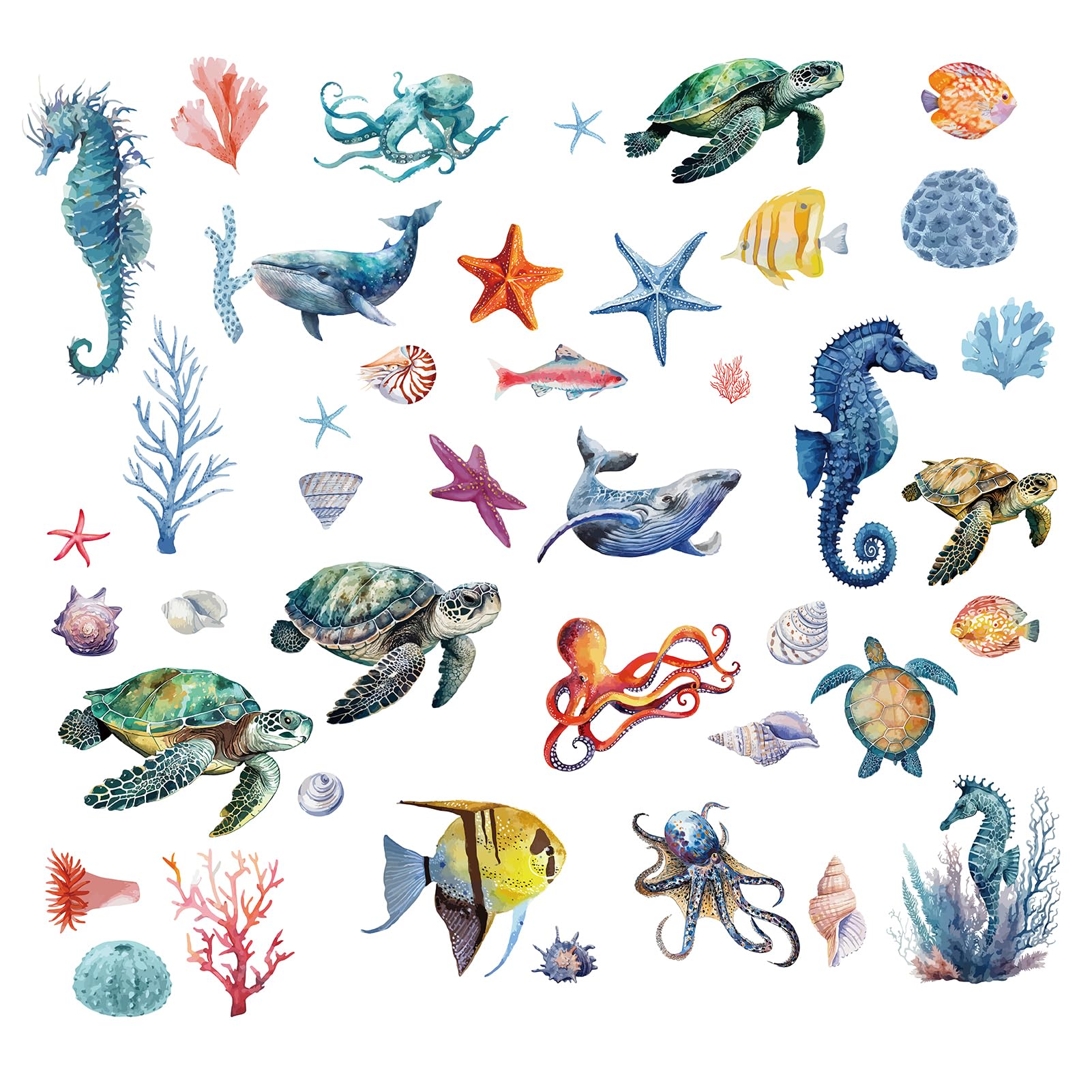 Amazon.com: CRASPIRE 8 Sheets Sea Life Window Decals Stickers Ocean 3D ...