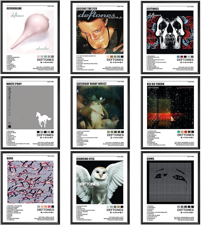 Amazon.com: HerZii Prints Deftones Album Cover Poster, Set of 9 8x10 ...