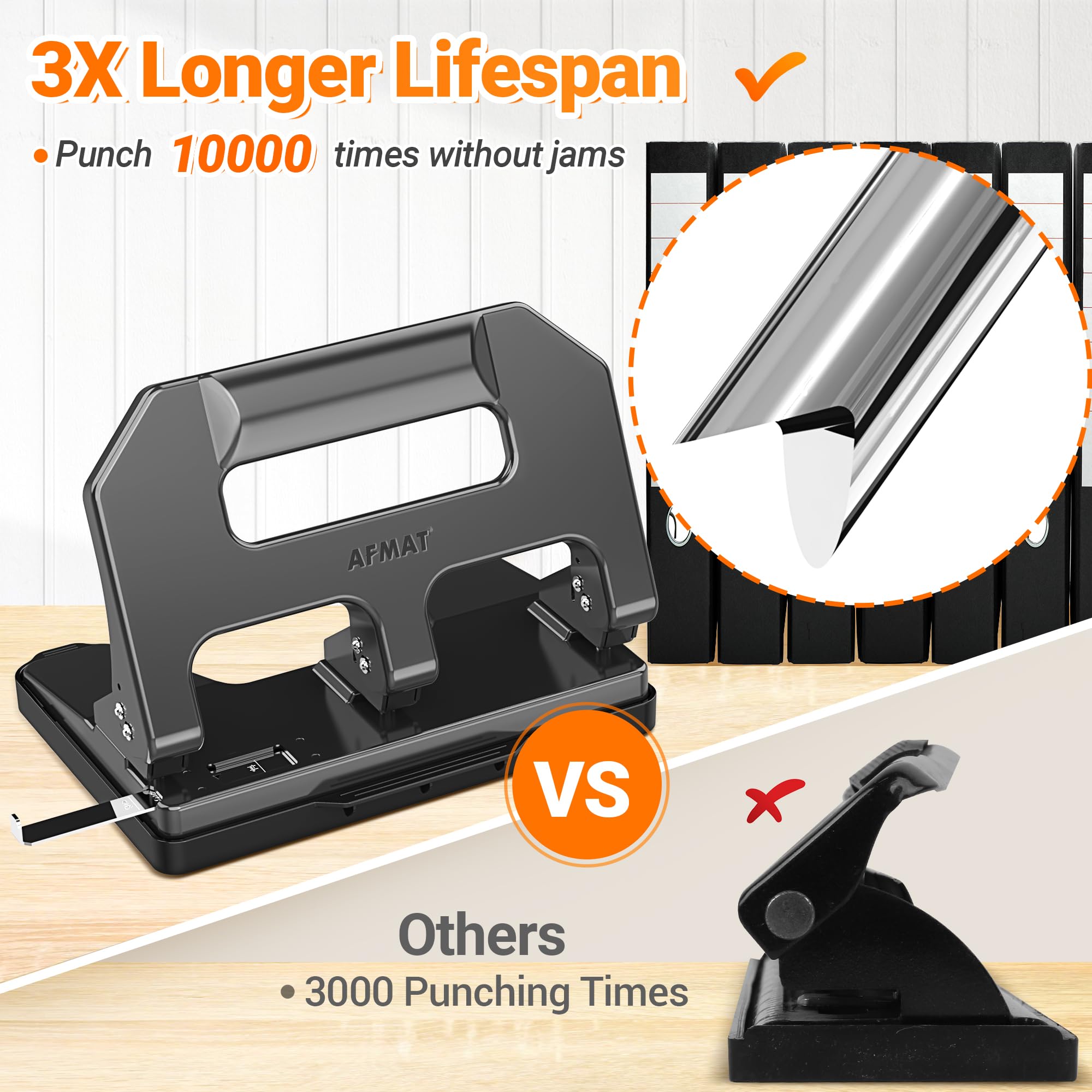 Snapklik.com : AFMAT HPX1 Heavy Duty 3 Hole Punch, 3 Hole Puncher For ...