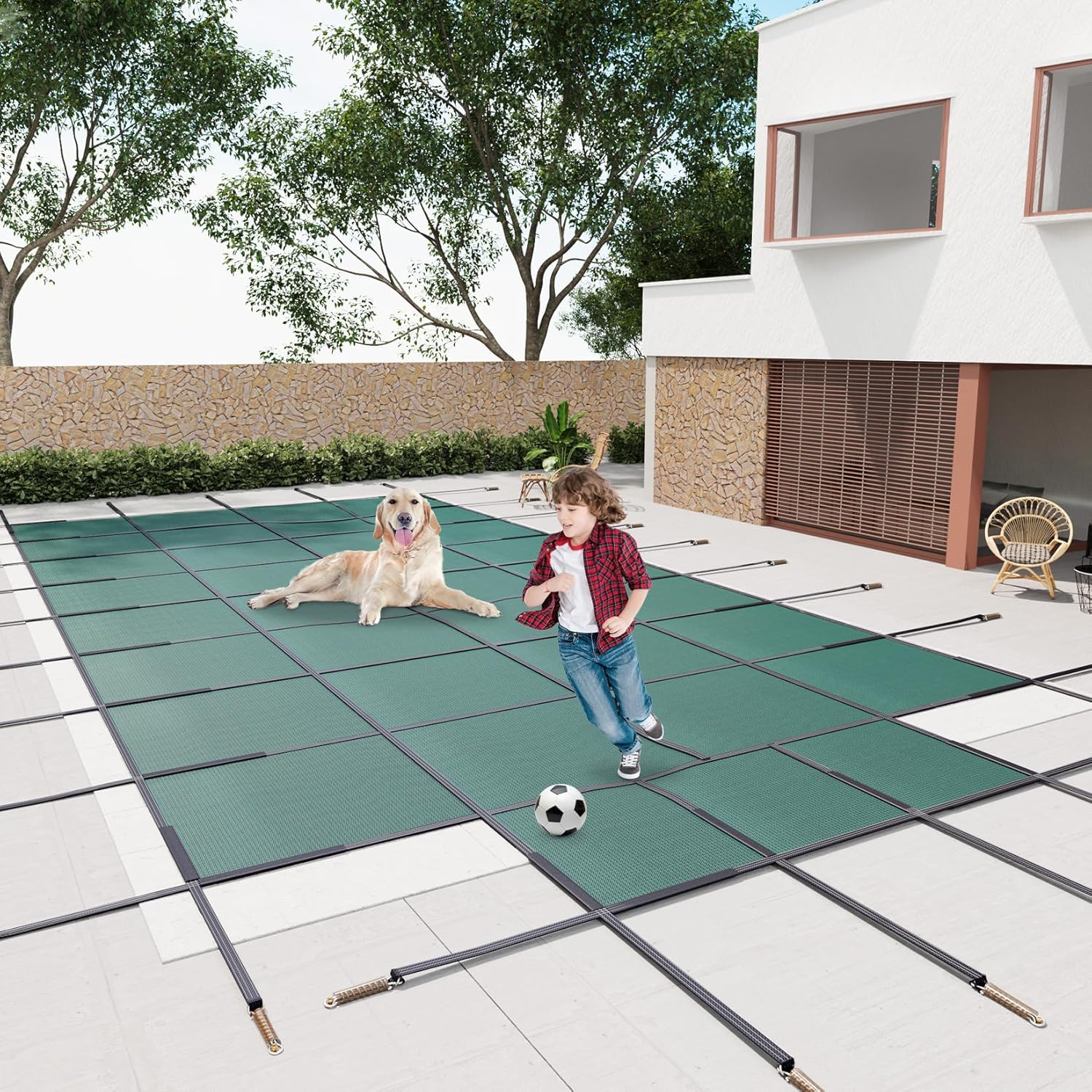 Amazon.com : GarveeLife Inground Pool Safety Cover 16x32 Rectangle with ...