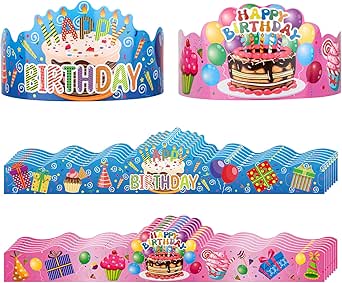 Amazon.com: 30 Pcs Birthday Crowns for Classroom Party Hats Birthday ...