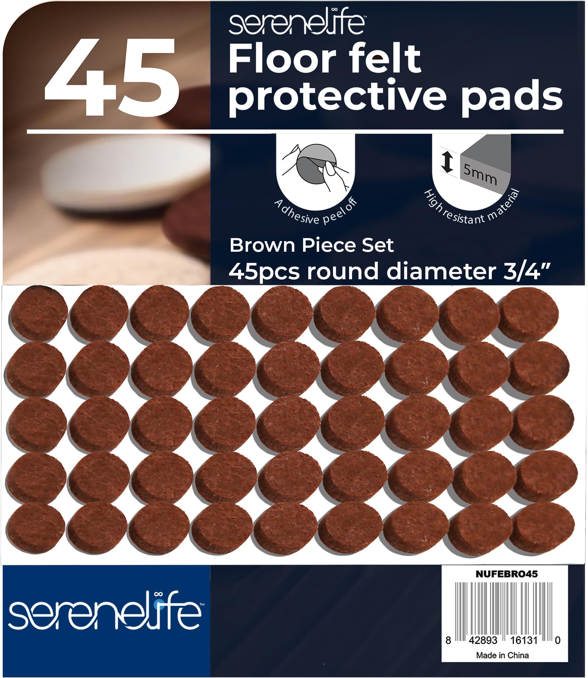 Shepherd Hardware 9861 3/4-Inch Heavy Duty Self-Adhesive Felt Furniture ...