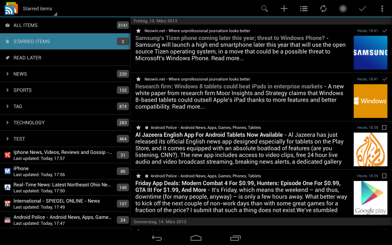 gReader | Feedly | The Old Reader | RSS | News - App on the Amazon Appstore
