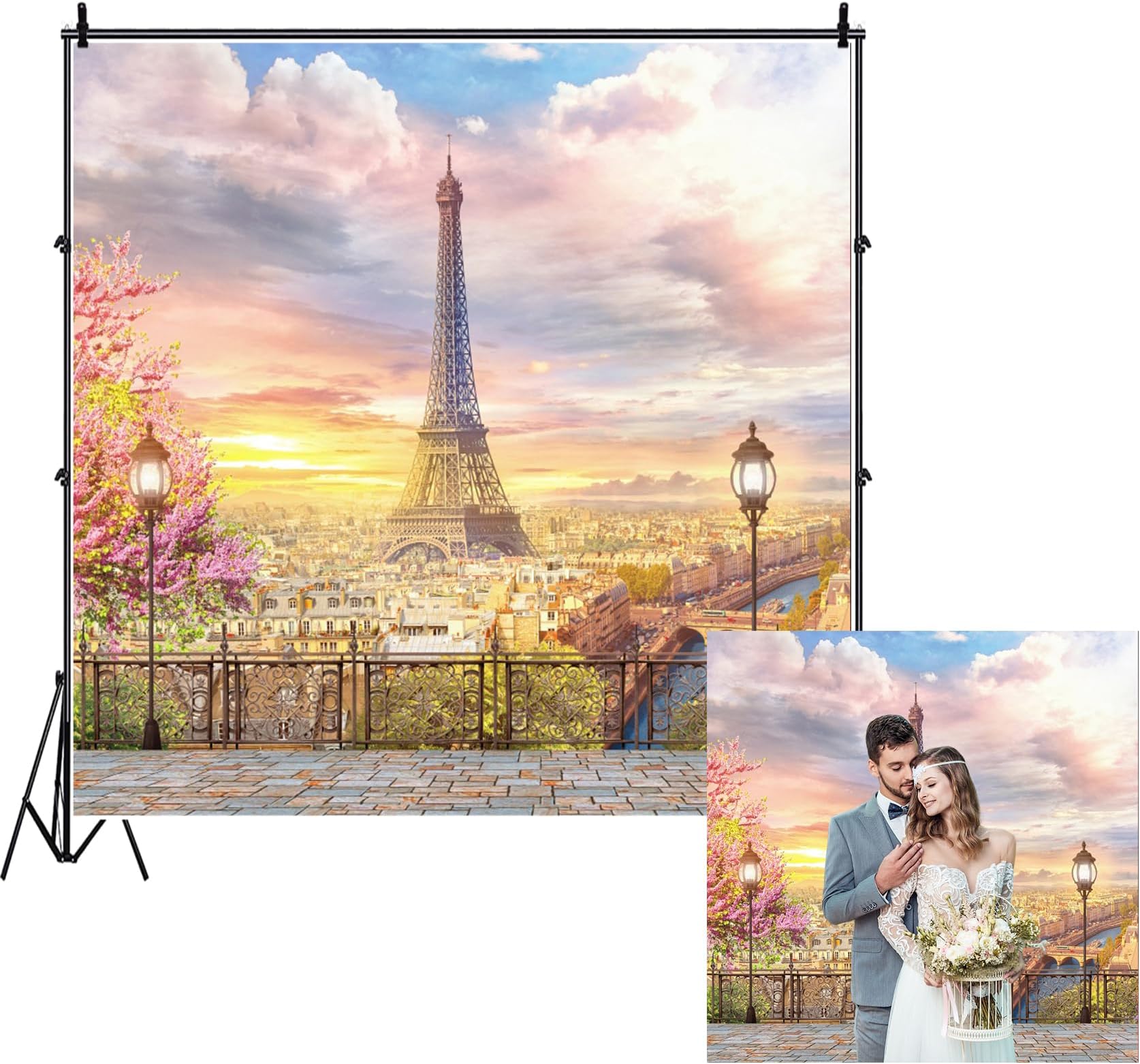 Amazon.com : AOFOTO 7x7ft Eiffel Tower Backdrop for Party Paris Theme ...