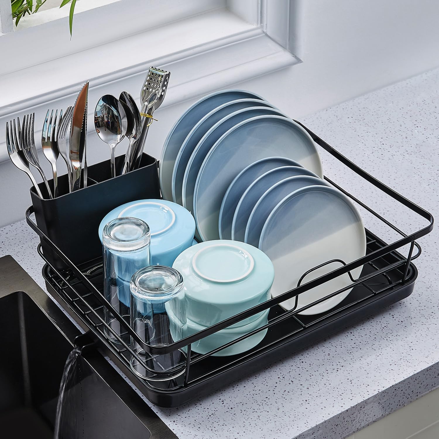 Amazon.com - MERRYBOX Dish Drying Rack Space-Saving Dish Racks for ...