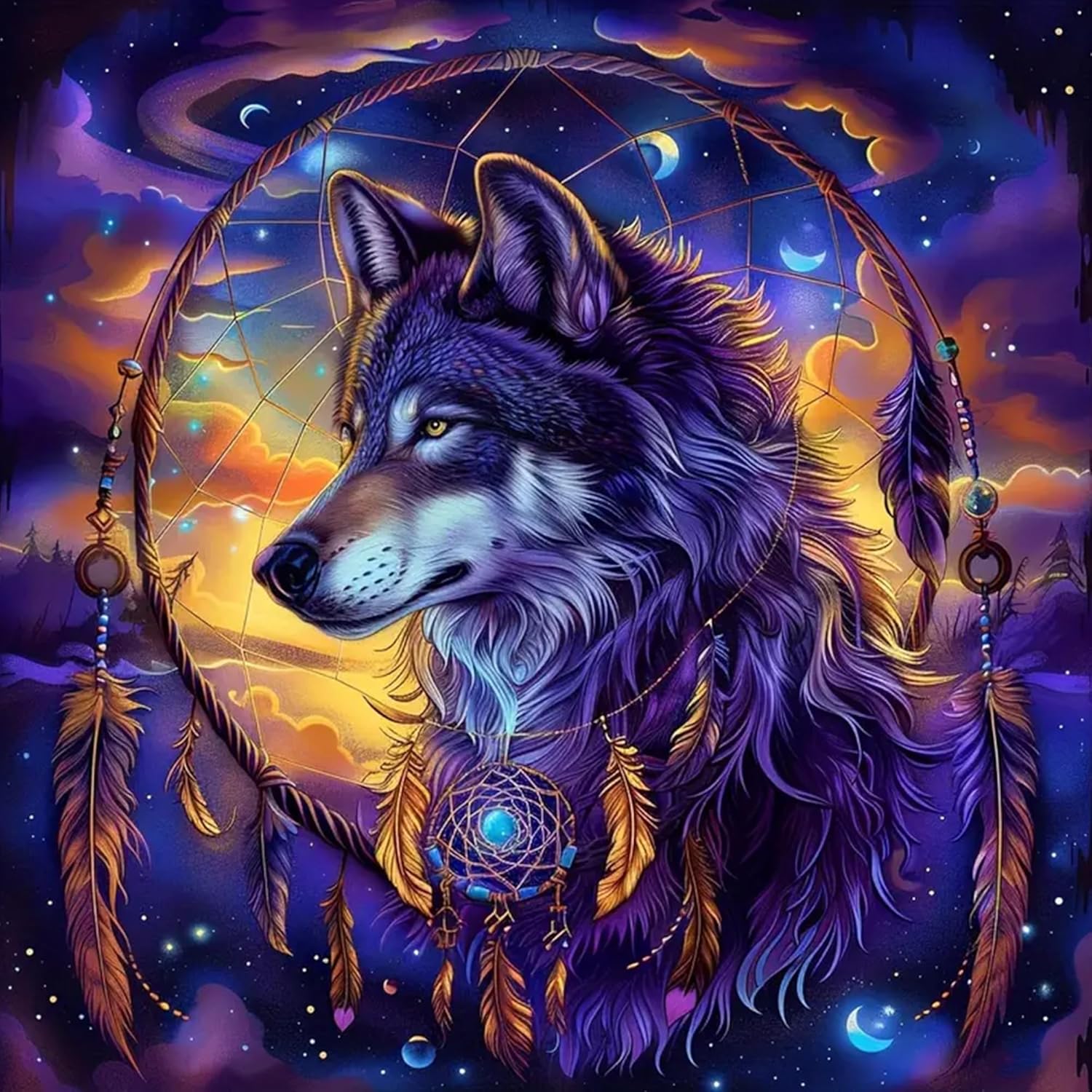 Amazon.com: Zythron Wolf Diamond Painting Kits for Adults Wolf Dream ...