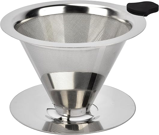 Amazon.com: NKOVE Pour Over Coffee Dripper Stainless Steel Reusable ...