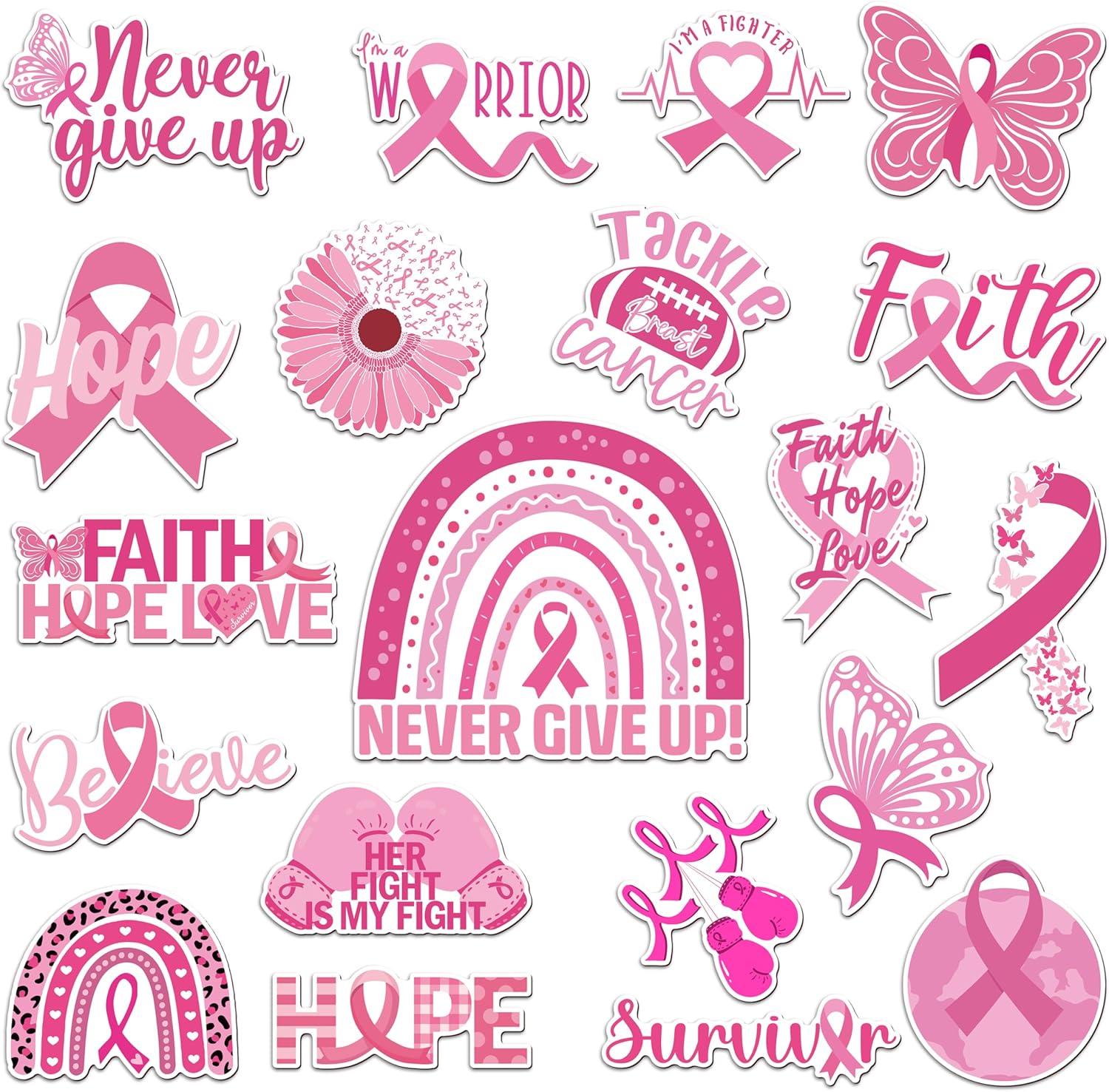 Amazon.com: JAPBOR Breast Cancer Awareness Magnet - 20PCS Pink Ribbon ...
