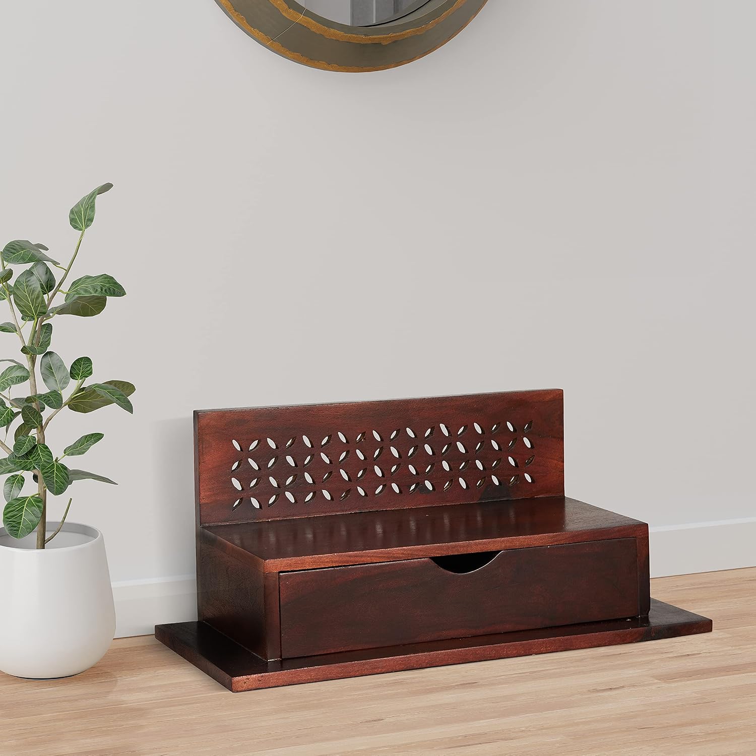 APRODZ Solid Wood Mandir/Prayer Shelf-Mahogany… : Amazon.in: Home & Kitchen