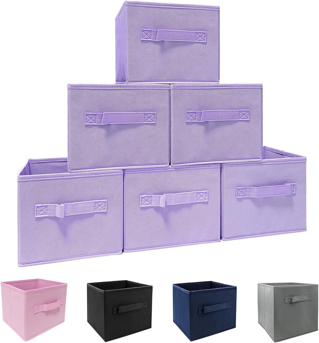 Amazon.com: EBIGIC purple storage bins [6 Pack] 9.0"x7.5"x7.5",Mini ...