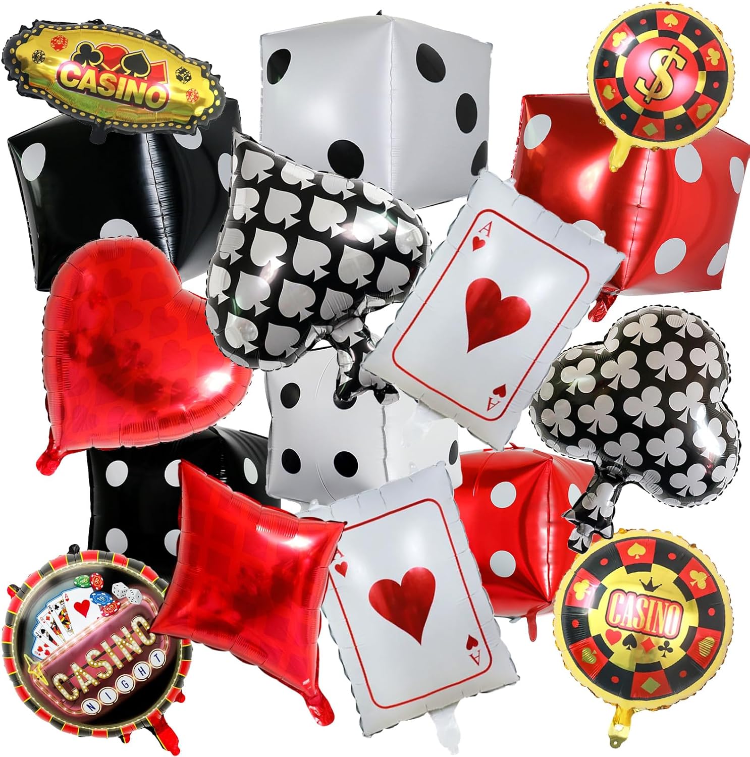 Amazon.com: Casino Theme Party Decorations, 16-Pack Dice & Playing Card ...