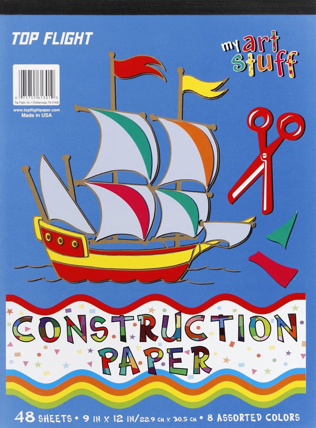 Amazon.com: Top Flight Construction Paper Tablet, Book of Colors, 9 x ...