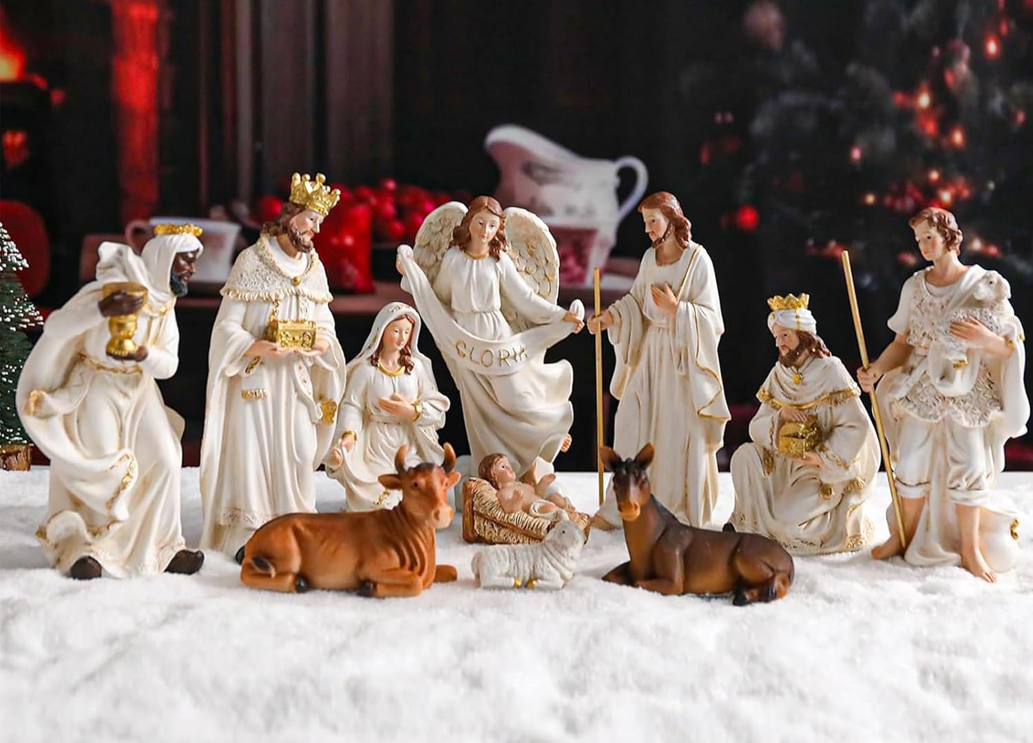 Nativity Sets, 8.5 Inch Large Christmas Nativity Scene Indoor, 11 PCS ...