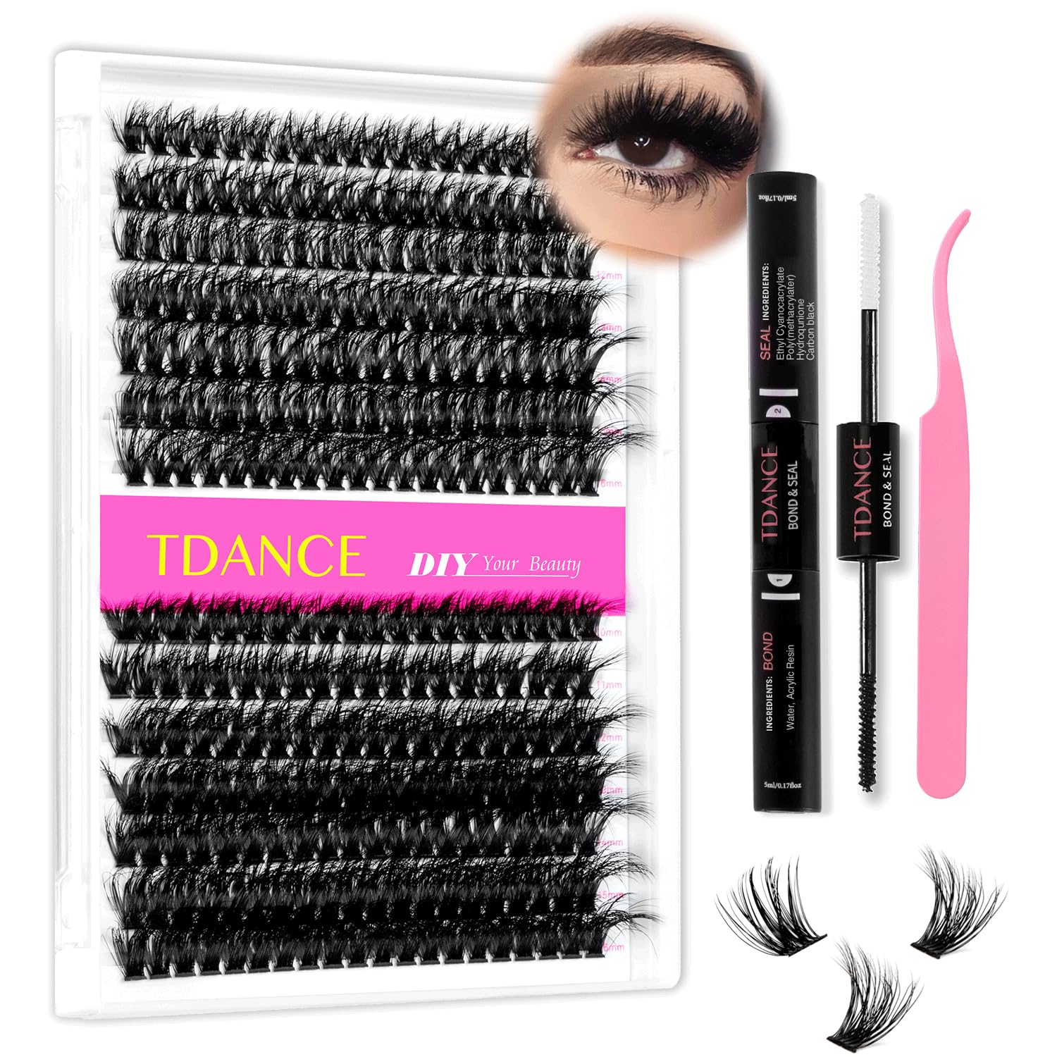 Amazon.com: Eyelash Extensions Kit With 280pcs Thick Cluster Lashes,60D ...