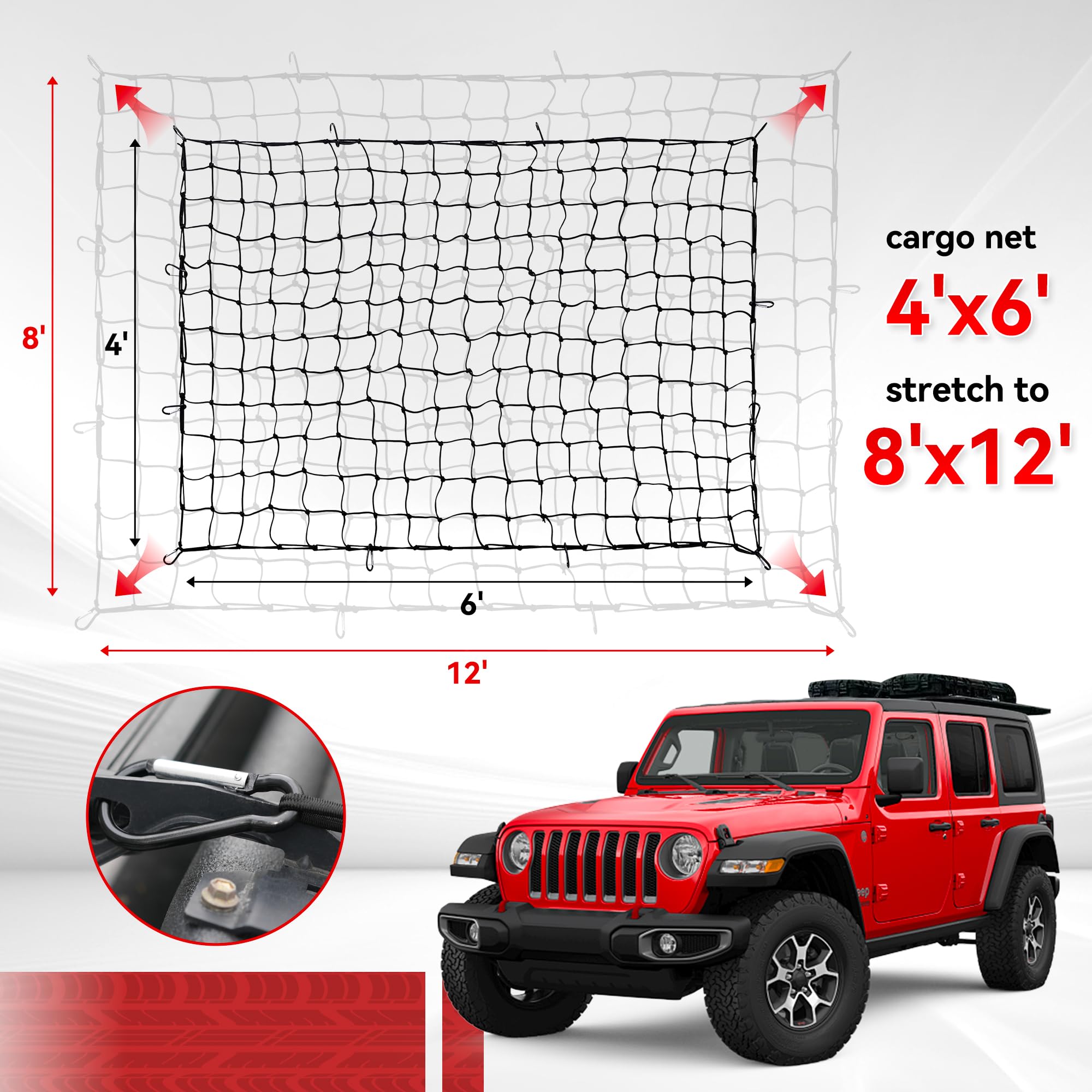 Snapklik.com : Reniteco 4x 6 Cargo Net For Pickup Truck Bed Stretches ...