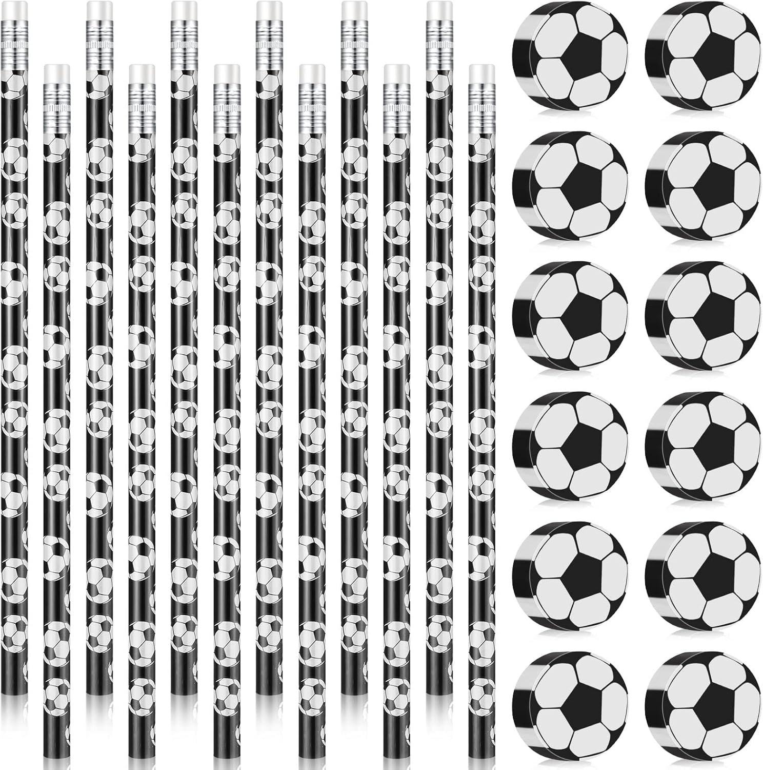 Containlol 12 Pcs Crayons de Football et 12 Gommes de Football en ...