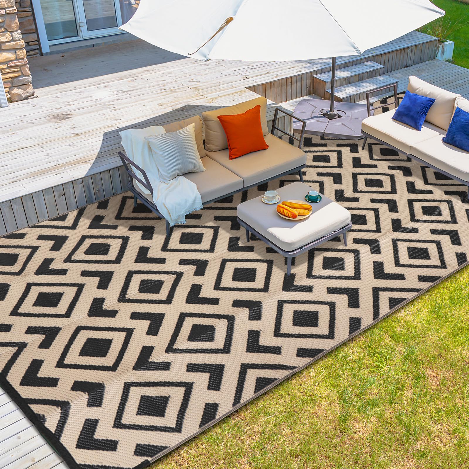 Snapklik.com : Wikiwiki Outdoor Rug, 5x8ft Waterproof Reversible Mat ...