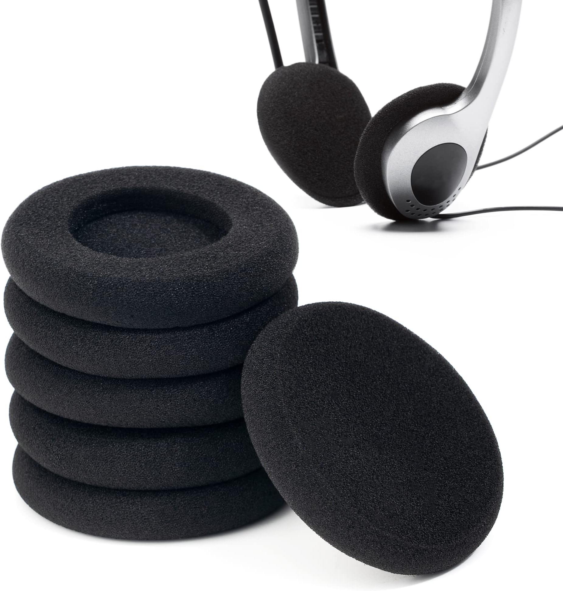 6 Pieces/ 3 Pairs Ear Cushions Foam, 2 Inch Earpad Cushion Cover ...