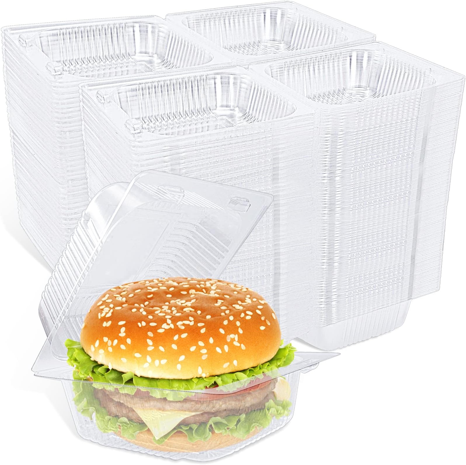 Amazon.com: 50 Pcs Clear Plastic Hinged Take Out Containers Disposable ...