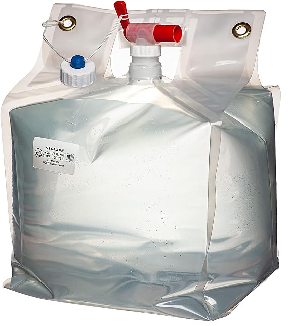 Amazon.com: Wolverine Tuff Bottle 5 Gallon/20 Liter Collapsible Water ...