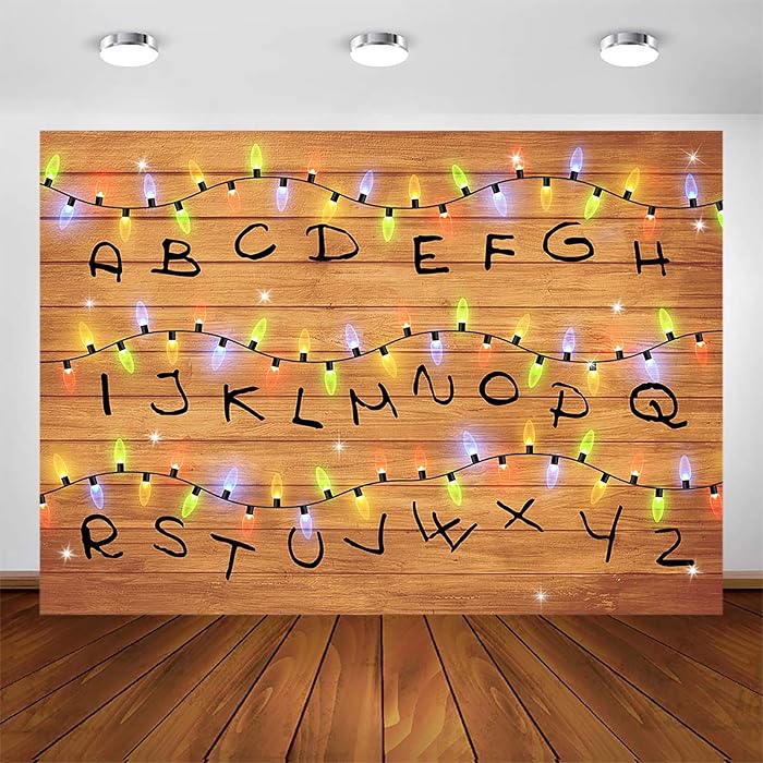 Buy Avezano Stranger Things Party Backdrop Christmas Lights Alphabet ...