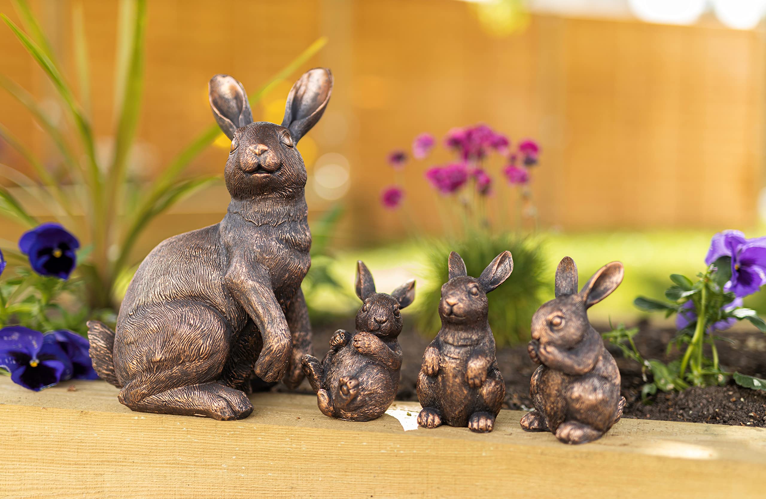 Garden Mile Set of 4 Resin Rabbit Ornaments Rabbit Family Novelty ...