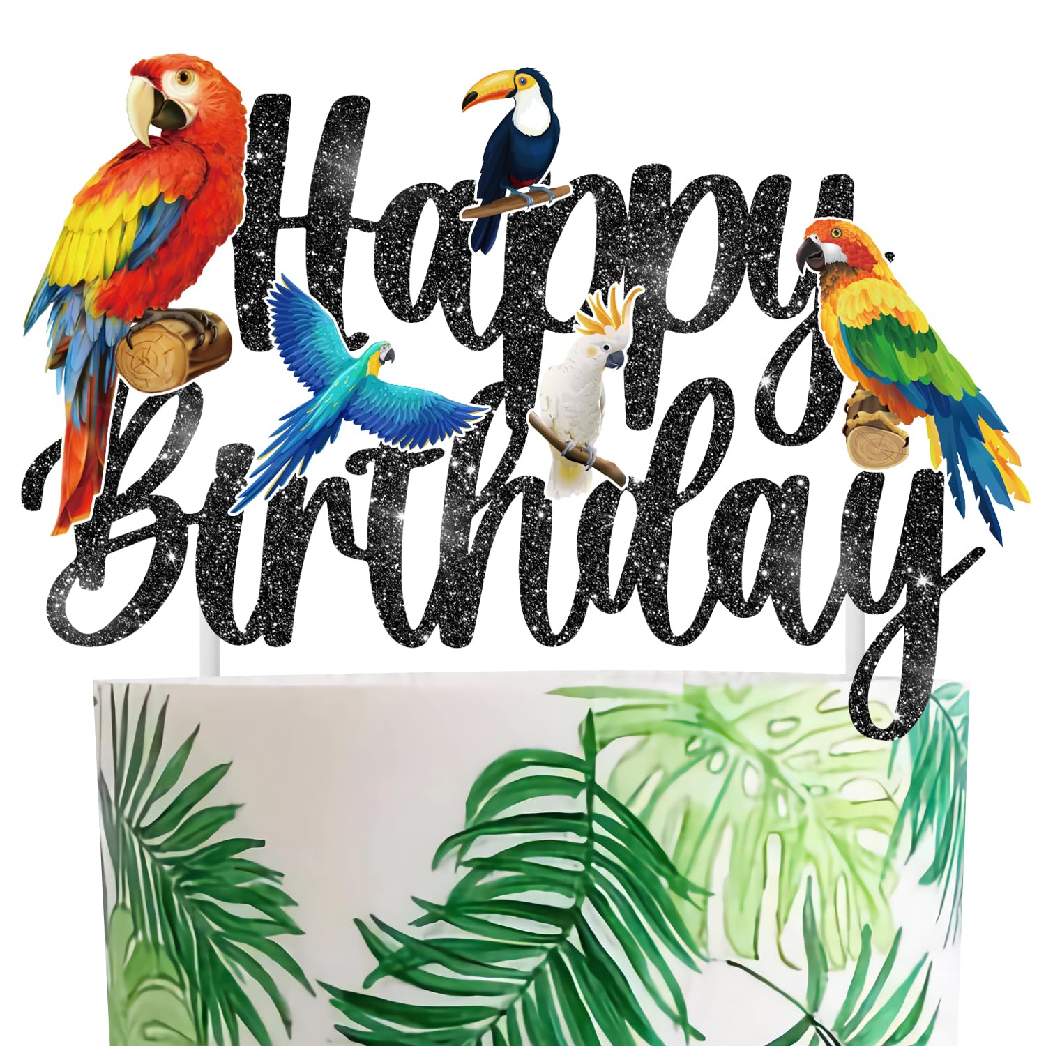 Amazon.com: Parrot Birthday Cake Topper Tropical Bird Themed Birthday ...