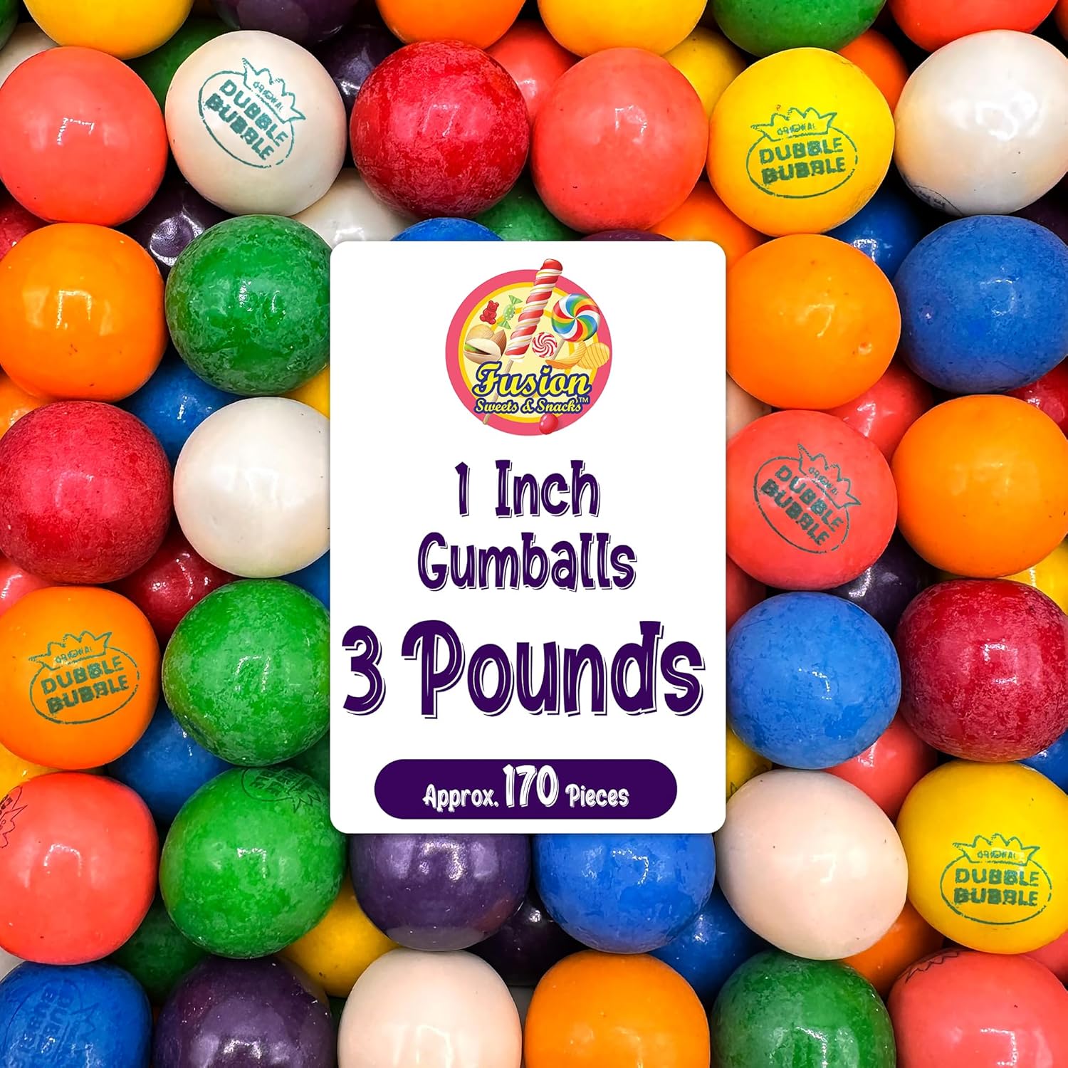 Amazon.com : Gumballs 1 Inch - 3 Pound Bag - Gum Balls For Gumball ...