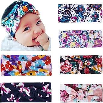 Amazon.com: Fasker 6 Pack Baby Headbands Toddler Newborn Headband With ...