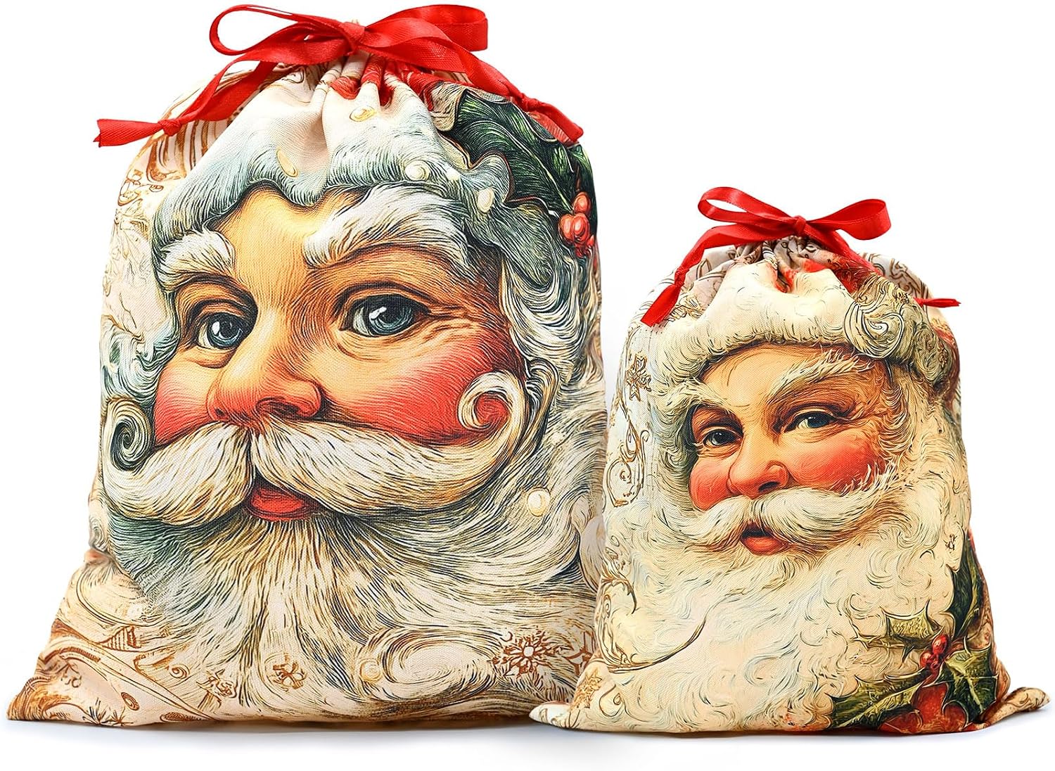 Amazon.com: Mshutbna Santa Claus Christmas Gift Bags 2pcs Reusable ...