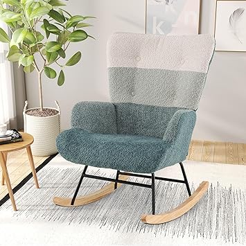 Amazon.com: Giantex Rocking Chair Nursery, Boucle Upholstered Glider ...