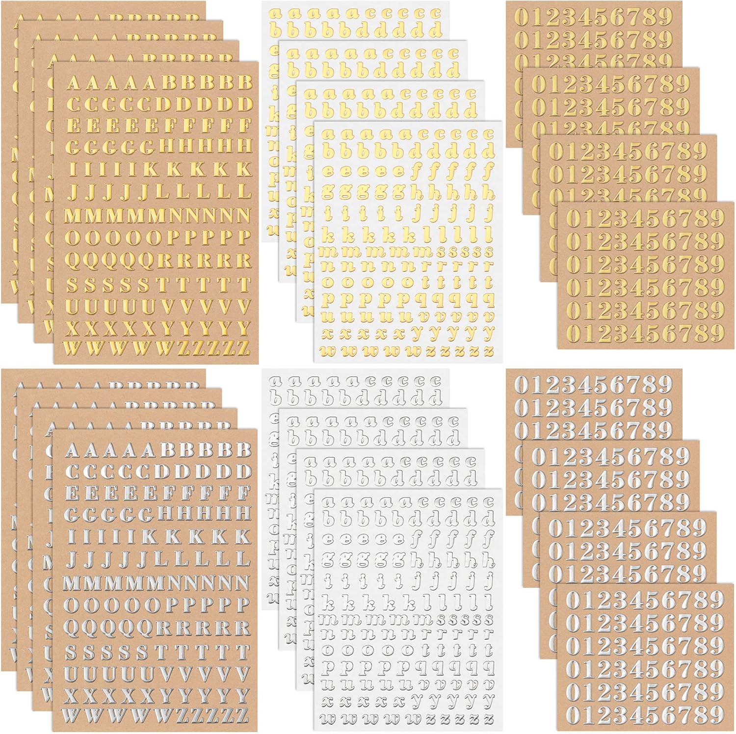 ANCIRS 24 Pack Resin Mini Letter Stickers for Nail Art, Glittering ...