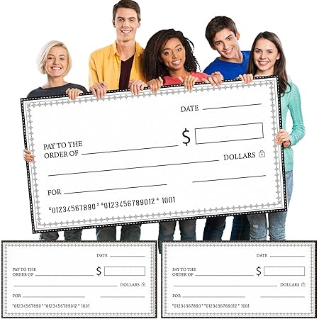 Amazon.com : Yeaqee 2 Pcs Giant Check 60 x 30 Inches Dry Erase Big ...