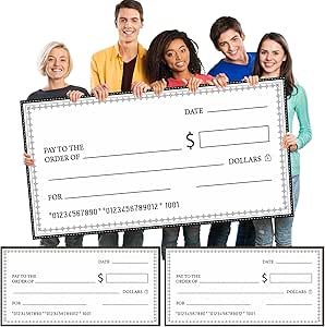 Amazon.com : Crtiin 50 x 30 Inch Big Check for Presentations ...