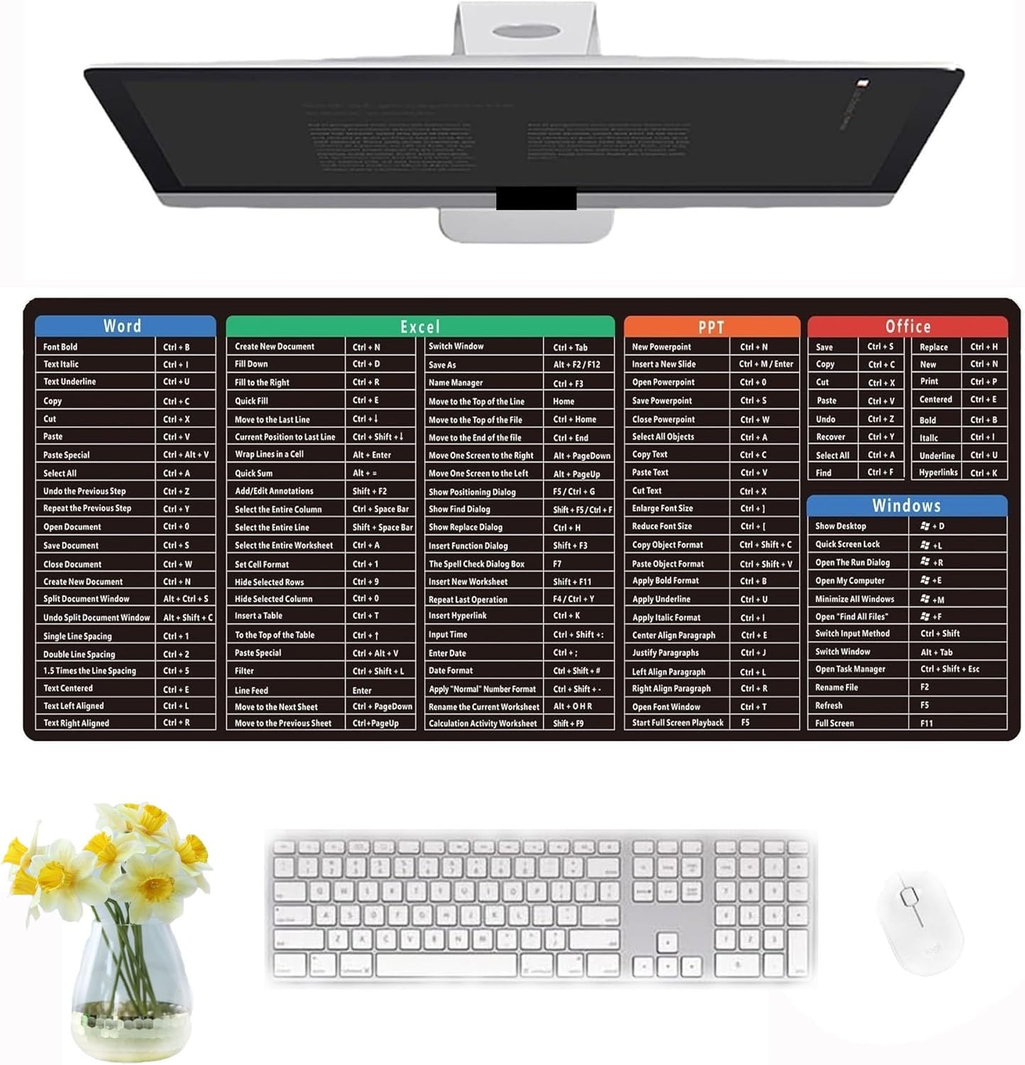 Amazon.com: Generic Excel Mouse Pad Shortcuts, Keyboard Shortcut Mouse ...