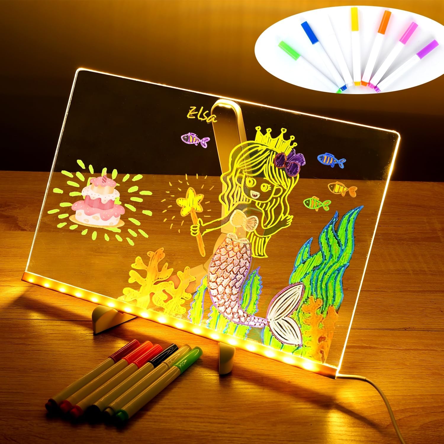 Amazon.com: Tablero de notas LED con colores, tablero de mensajes ...