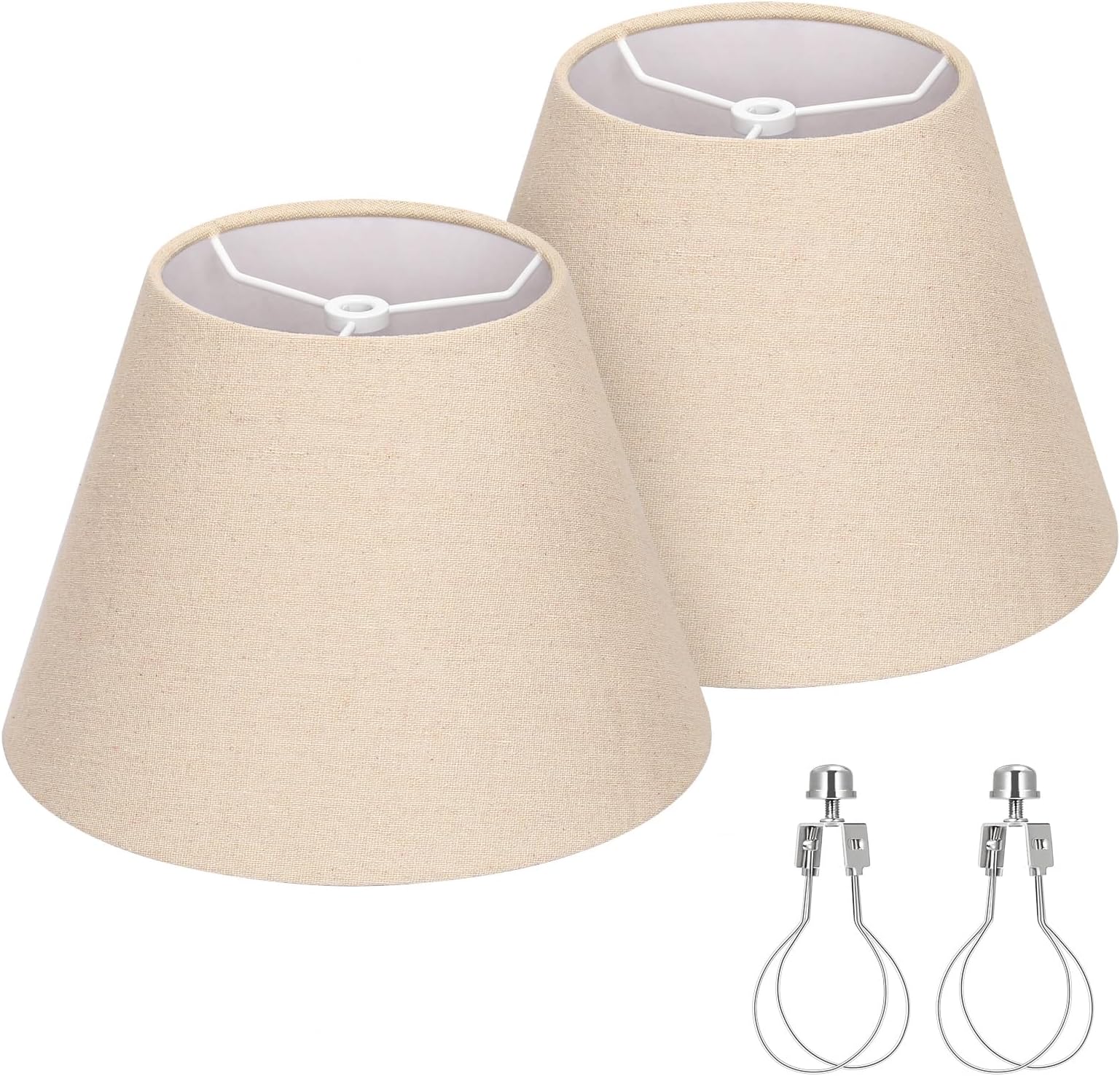 GOSO Beige Oatmeal Lamp Shades Set of 2 Small Rectangle Lamp Shade for ...