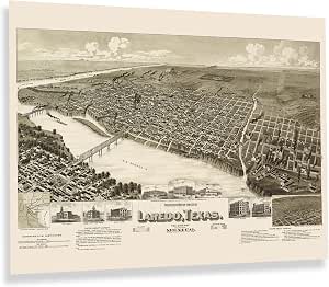 Amazon.com: HISTORIX Vintage 1892 Laredo Texas Map Print - 18x24 Inch ...