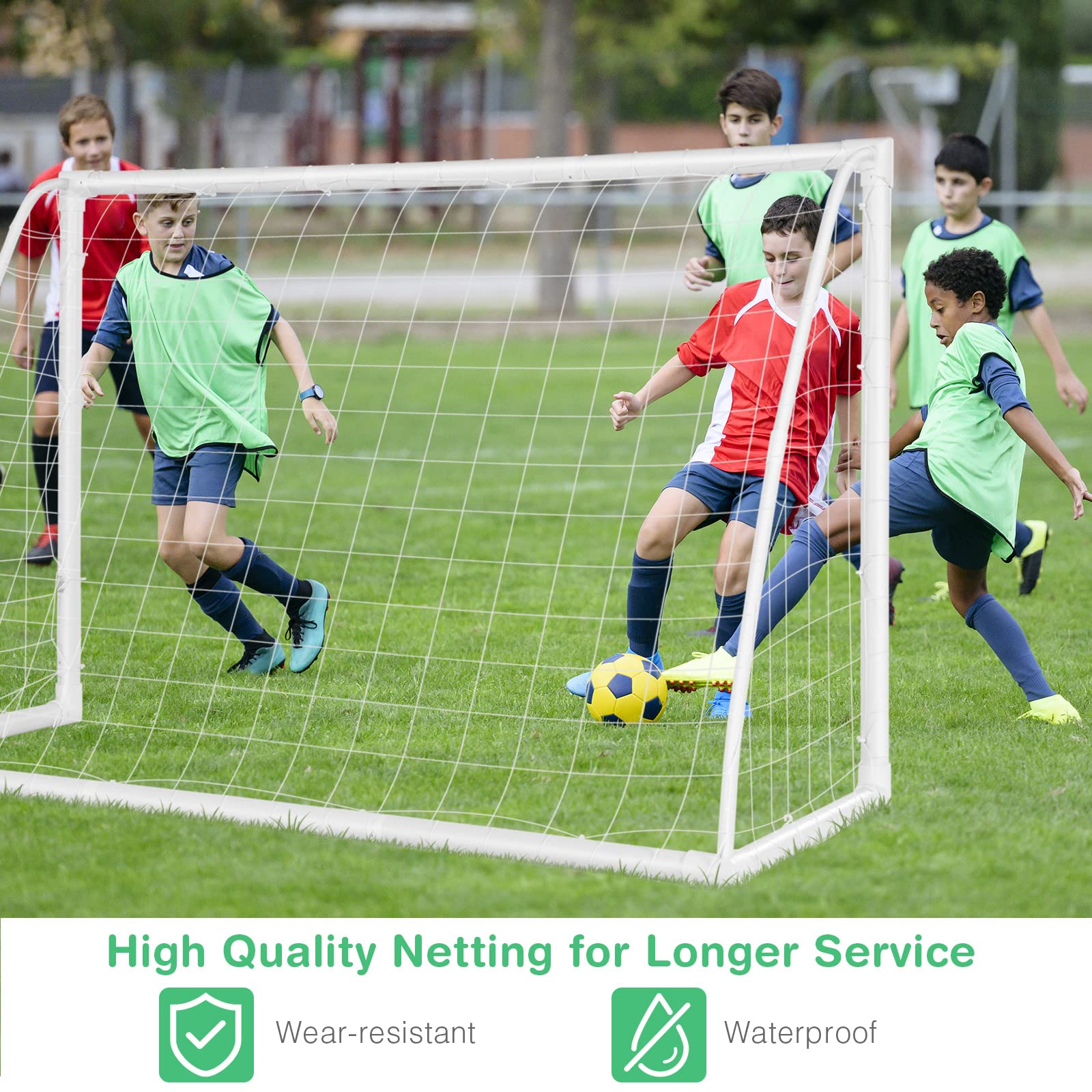 Snapklik.com : GYMAX Soccer Goal, 6ft X 4ft Kids Soccer Goal For Backyard