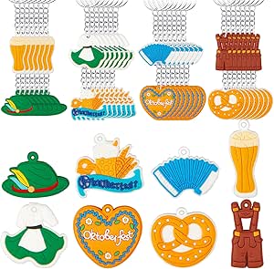 Amazon.com: Taiyin 48 Pcs Oktoberfest Silicone Keychain Pretzels ...