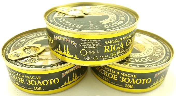 Amazon.com: RIGA GOLD Riga Sprats Smoked Sprats In Oil. LARGE Sized ...
