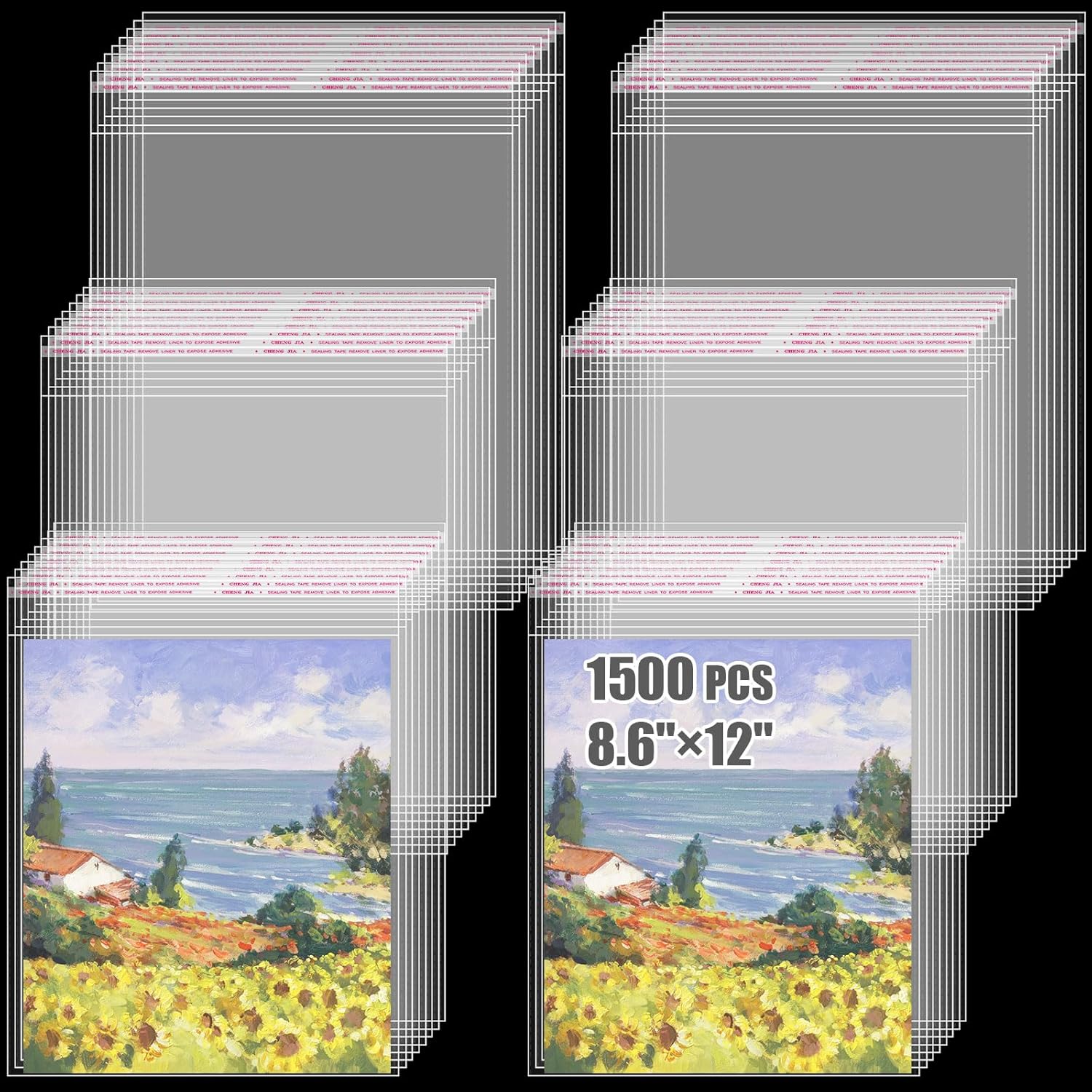 Amazon.com: Harloon 1500 Pcs Crystal Clear Resealable Cello Poly Bags 8 ...