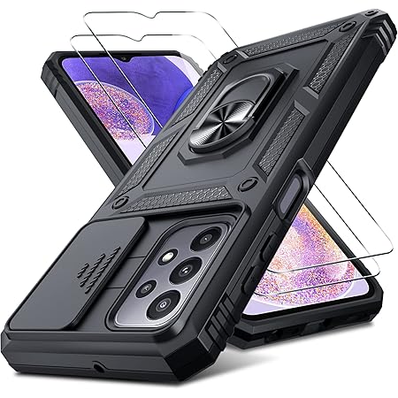 Amazon.com: KSELF Case for Samsung Galaxy A23 5G Case with 9H Tempered Glass Screen Protector ...