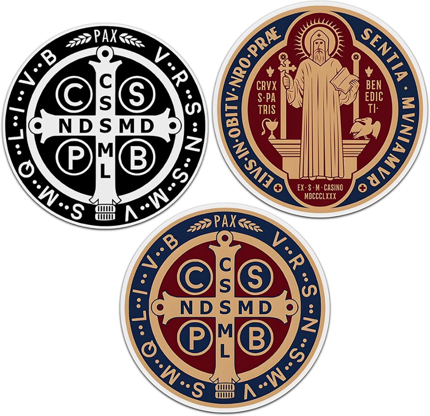 Amazon.com: (3 PCs) St Benedict Medal Sticker Saint Benedict Stickers ...
