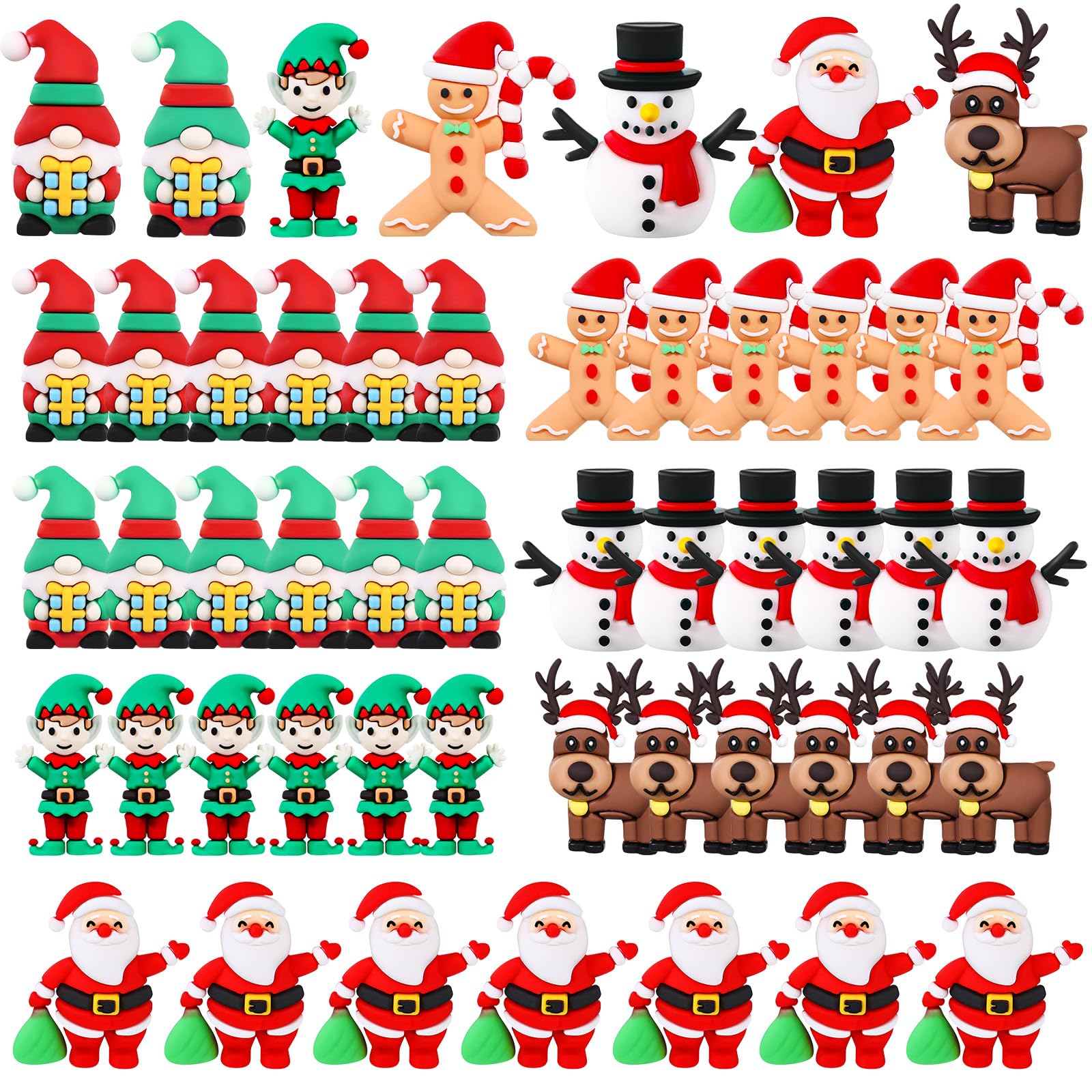 Amazon.com: Halloscume 50 Pcs Mini Christmas Figurines Rubber Miniature ...