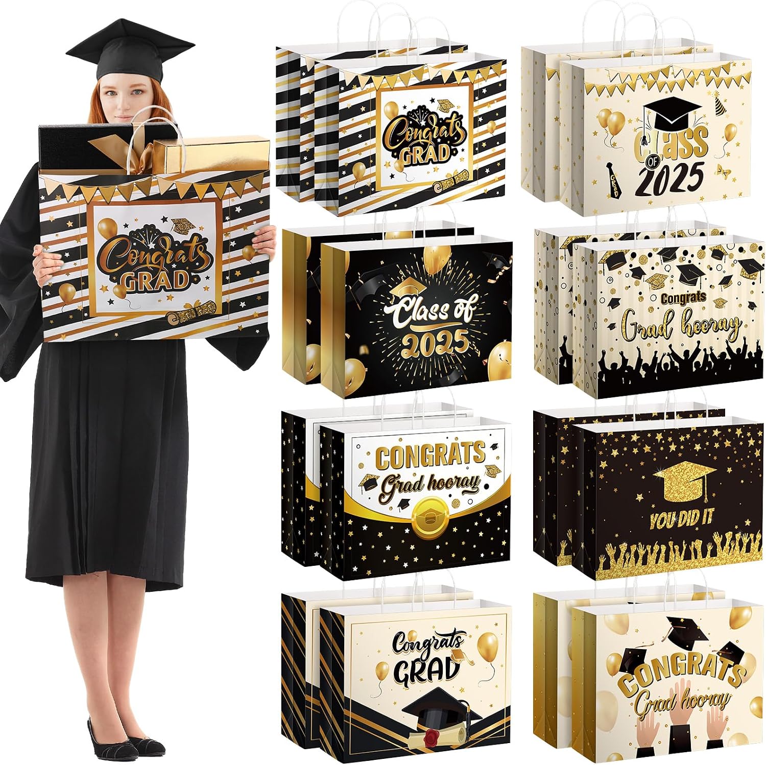 Amazon.com: Dispowreath 24 Pcs Extra Large Graduation Gift Bag with ...